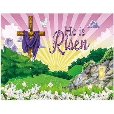 7 x 5 ft Easter Jesus Backdrop Spring Christian Cross Lily Jesus ...