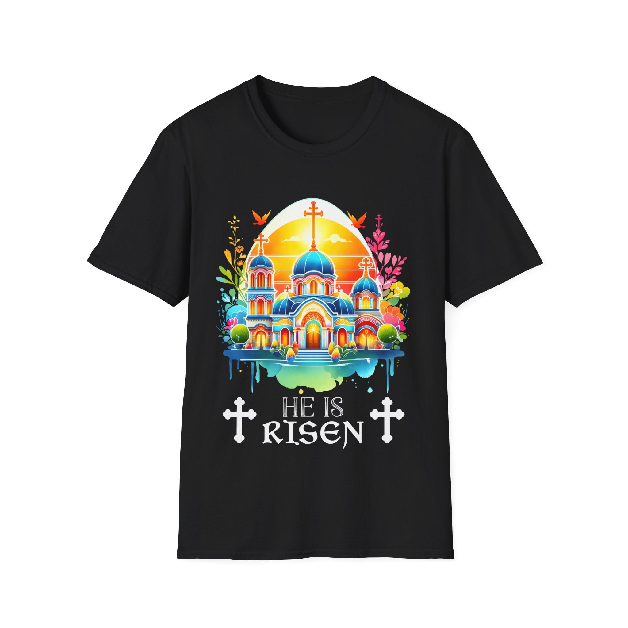 Happy Easter Jesus He Has Risen Orthodox Christian Easter Mens Tshirts ...