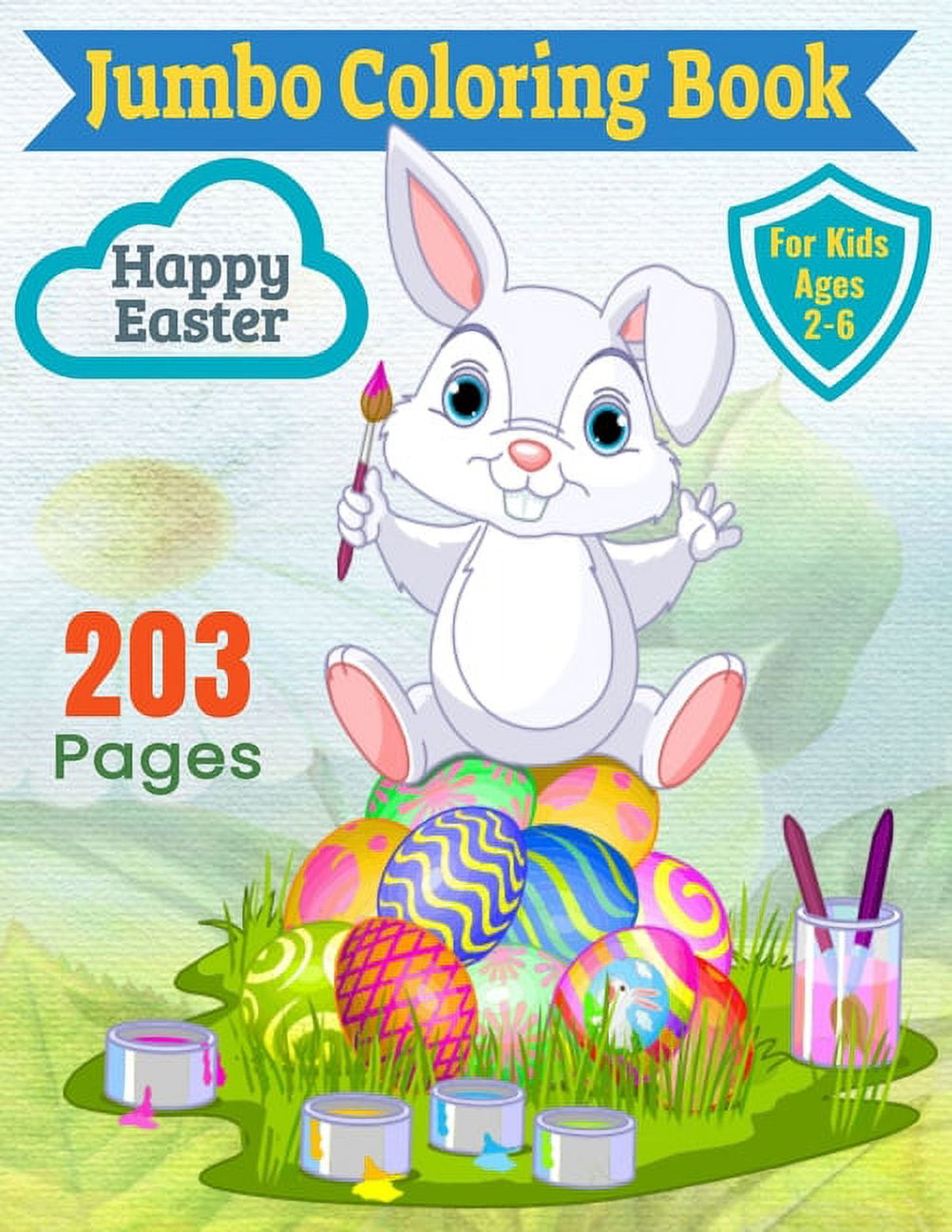 Happy Easter: Jumbo Coloring Book: For Kids Ages 2-6: : Fun Coloring ...