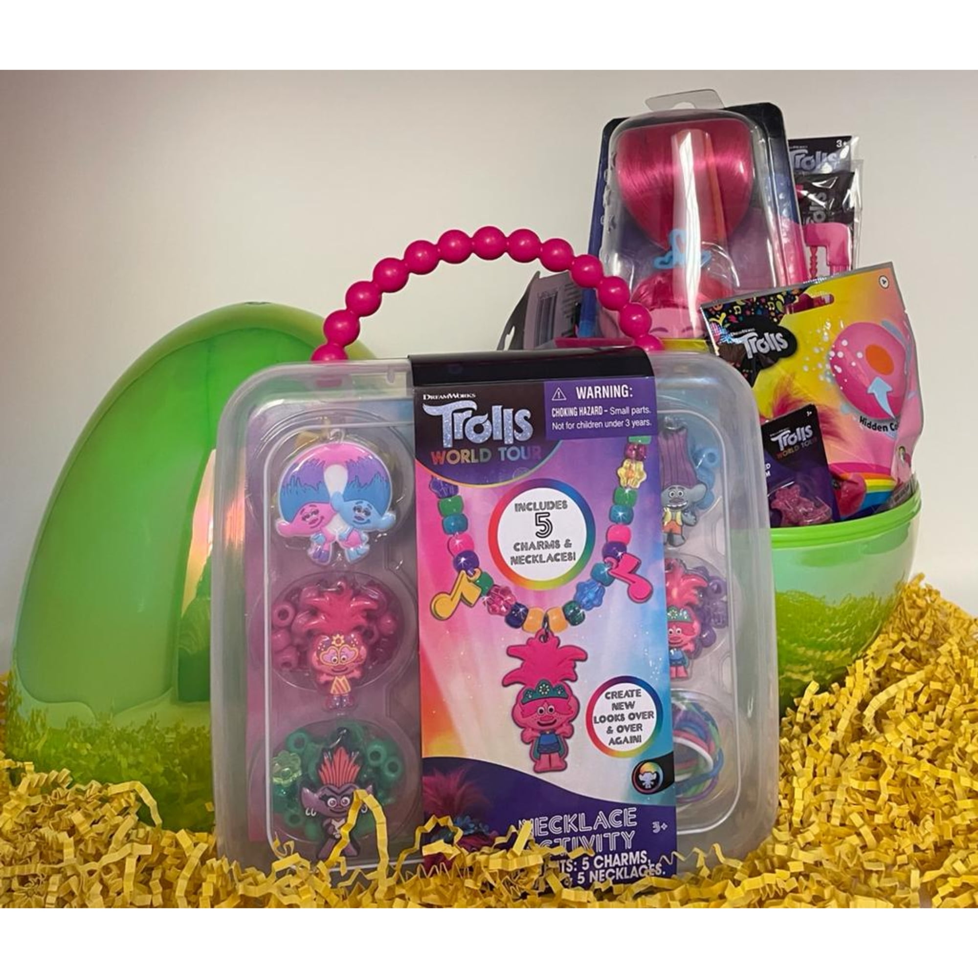 Happy Easter Jumbo Egg Gift Filled with Trolls Necklace Activity Poppy ...