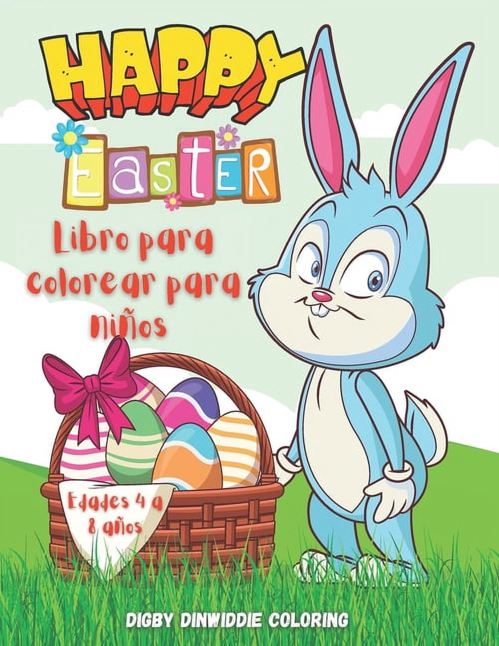 Happy Easter: Libro para colorear para niños: 60 lindas y adorables ...