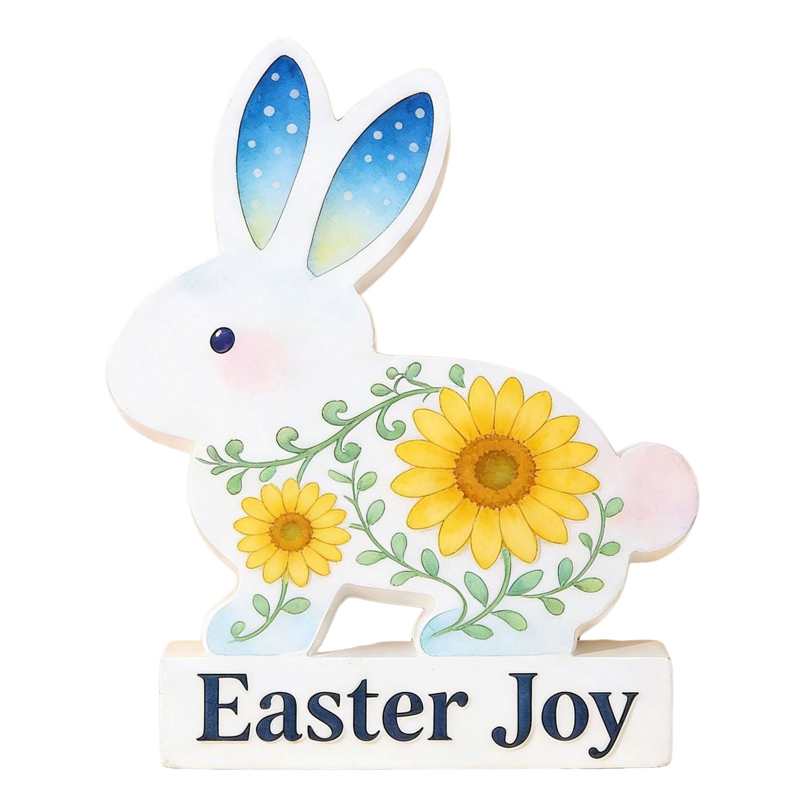 Happy Easter Metal Sign Rabbits and Egg Table Decor Spring Tiered Tray ...