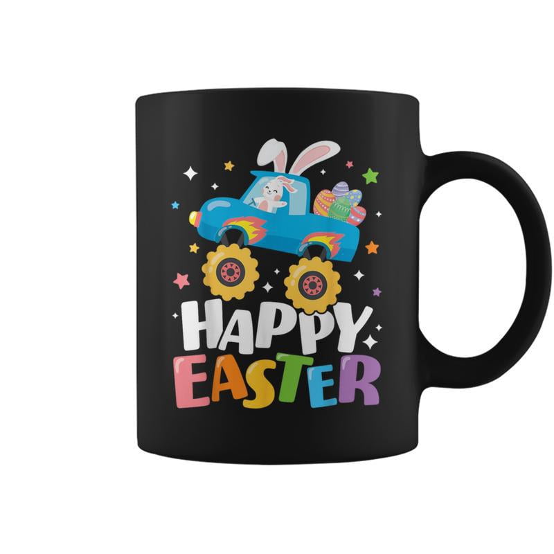 Happy Easter Monster Truck Bunny Easter Eggs Boys Toddler Coffee Mugs ...