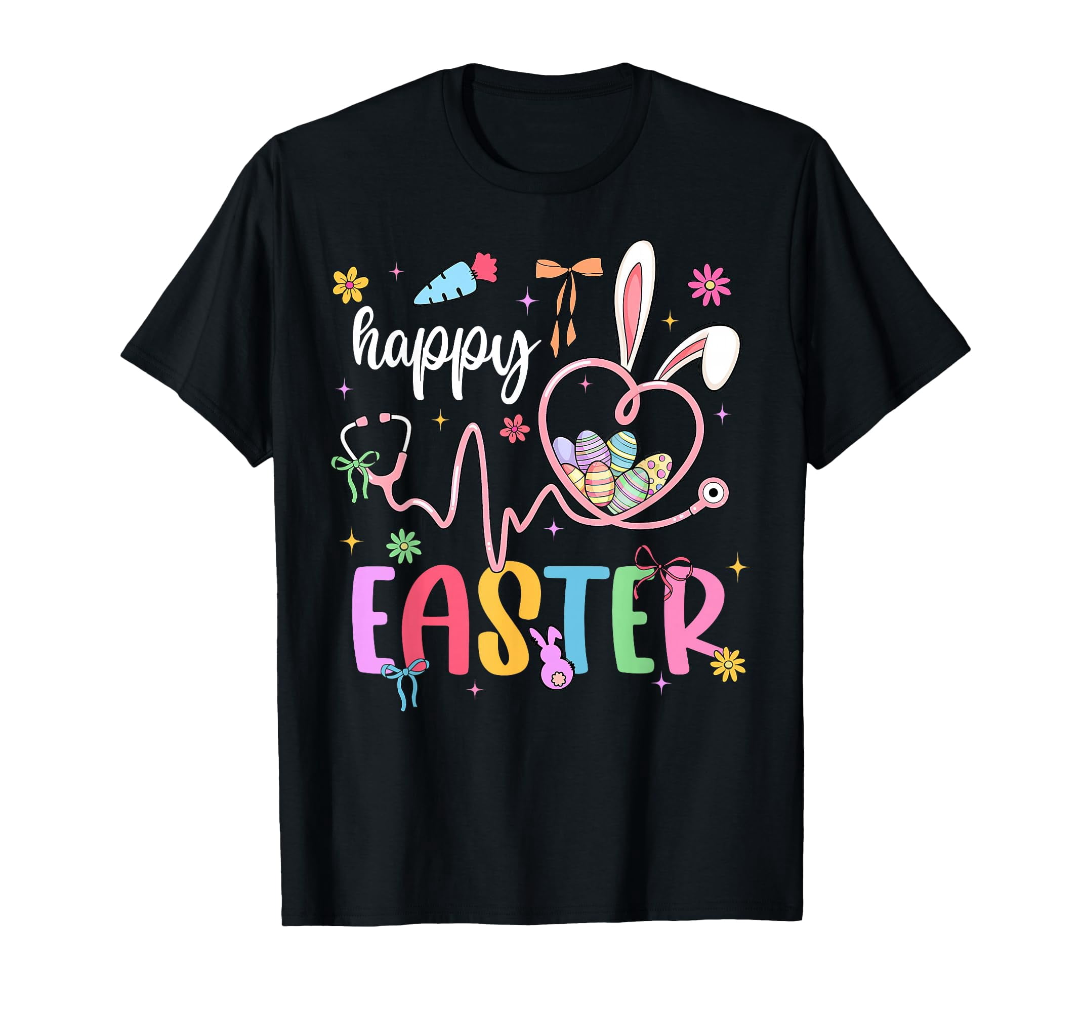 Happy Easter Nurse Stethoscope Bunny Egg Graphic T-Shirt for Holiday ...