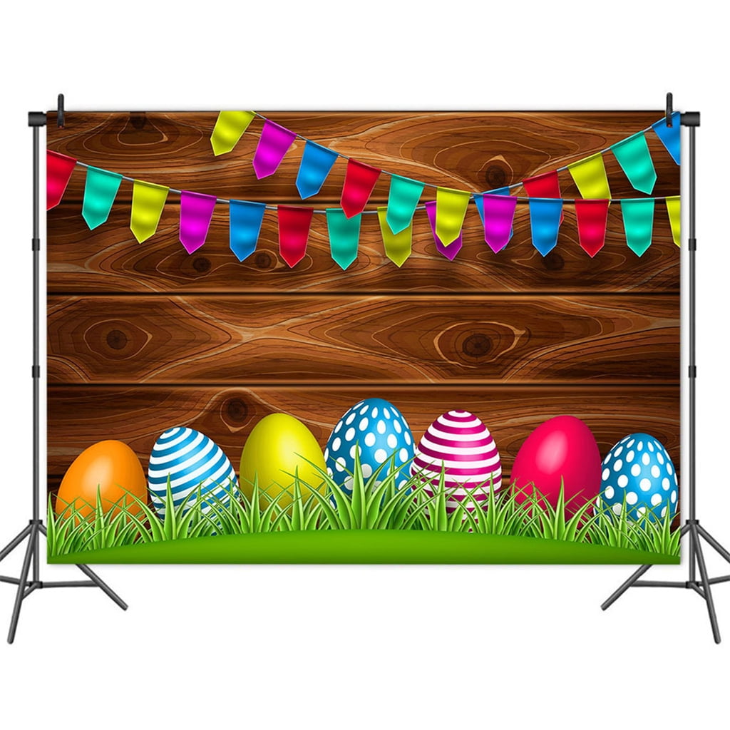Happy Easter Photo Backdrop Natural Scenery Grassland Flowers ...