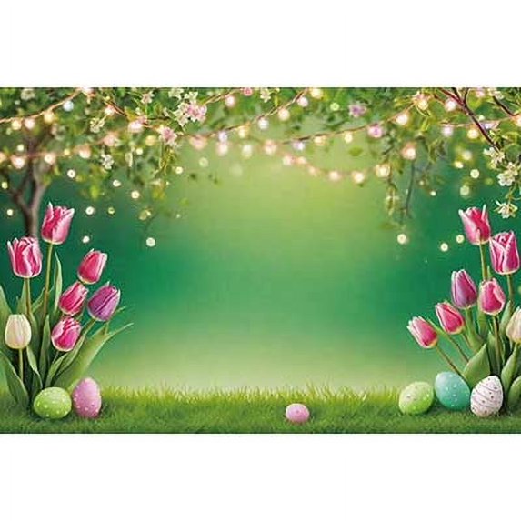Happy Easter Photography Background Colorful Eggs Rabbit Photoz ...