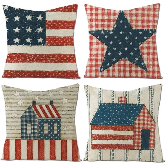 Happy Easter Pillow Covers 18x18 Inch Set of 4 Bunny Spring Easter ...