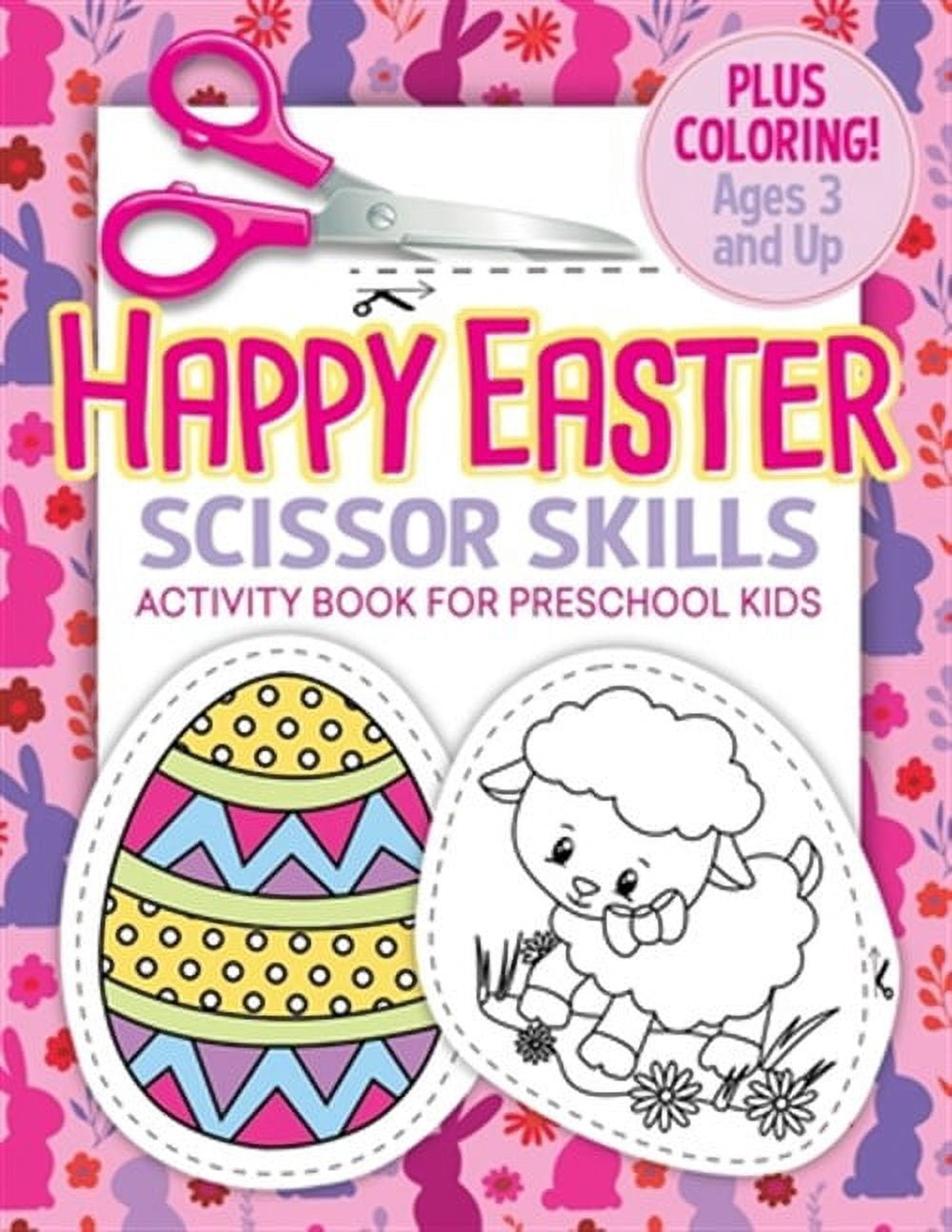 Happy Easter Scissor Skills Activity Book for Preschool Kids: Coloring ...