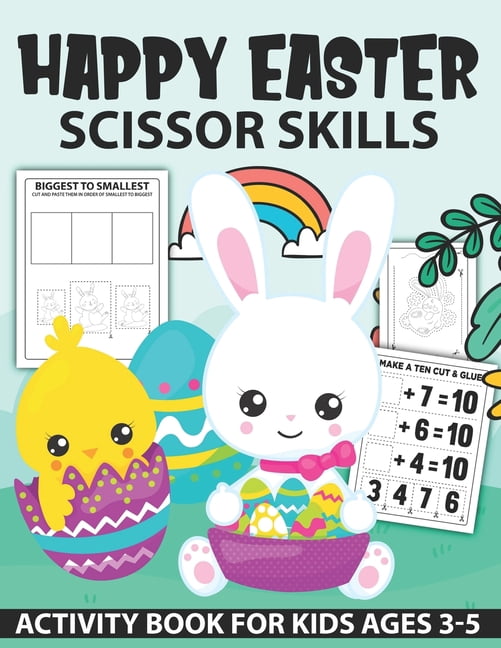 Happy Easter Scissor Skills Activity Book for kids : Fun Scissor Skills ...