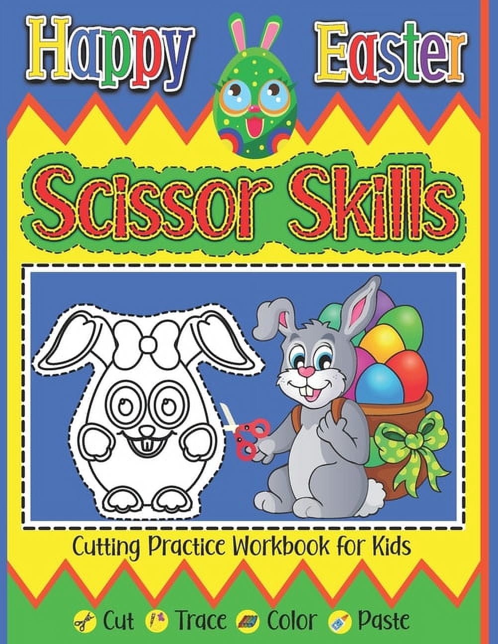 Happy Easter Scissor Skills Cutting Practice Workbook For Kids Cut ...