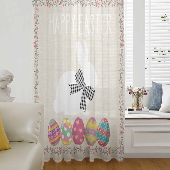 Happy Easter Semi Sheer Curtains Drapes for Living Room, Bedroom ...
