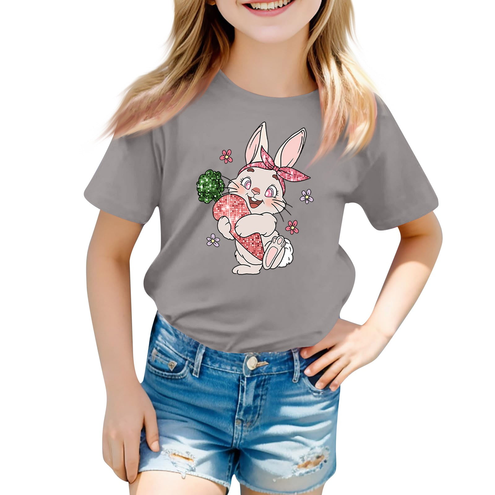 Happy Easter Shirts for Kids Girls Short Sleeve Easter Graphic Shirts ...