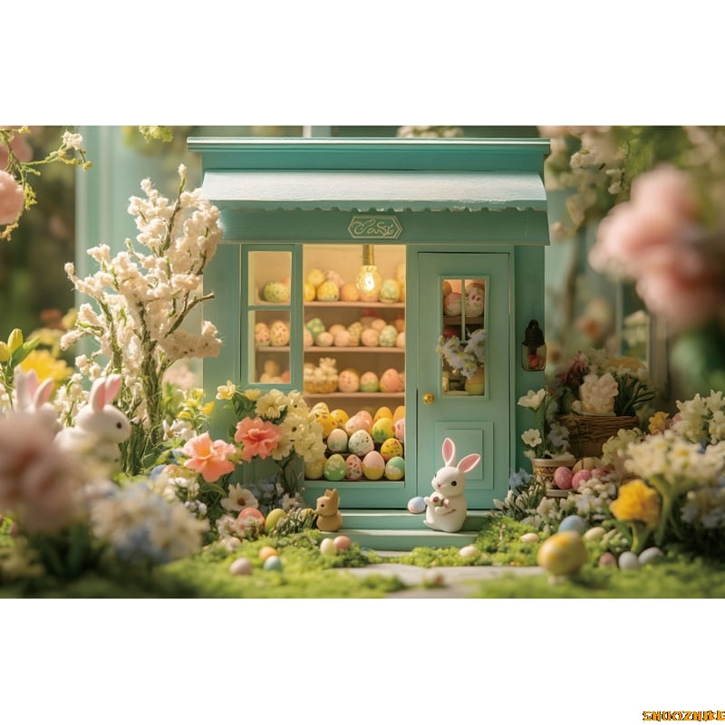 Happy Easter Spring Flower Grass Photography Background Colorful Easter ...