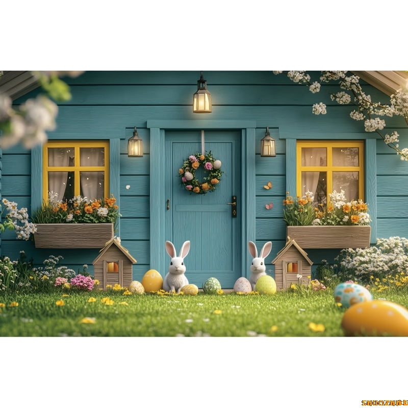 Happy Easter Spring Flower Grass Photography Background Colorful Easter ...