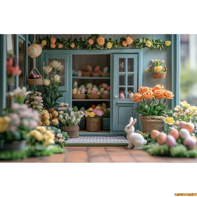 Happy Easter Spring Flower Grass Photography Background Colorful Easter ...