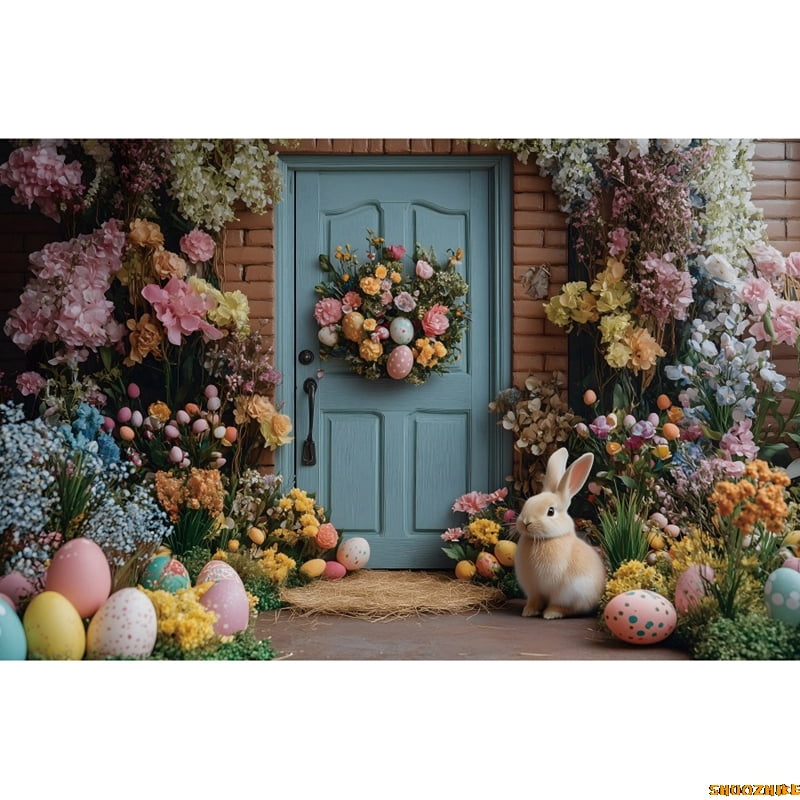 Happy Easter Spring Flower Grass Photography Background Colorful Easter ...