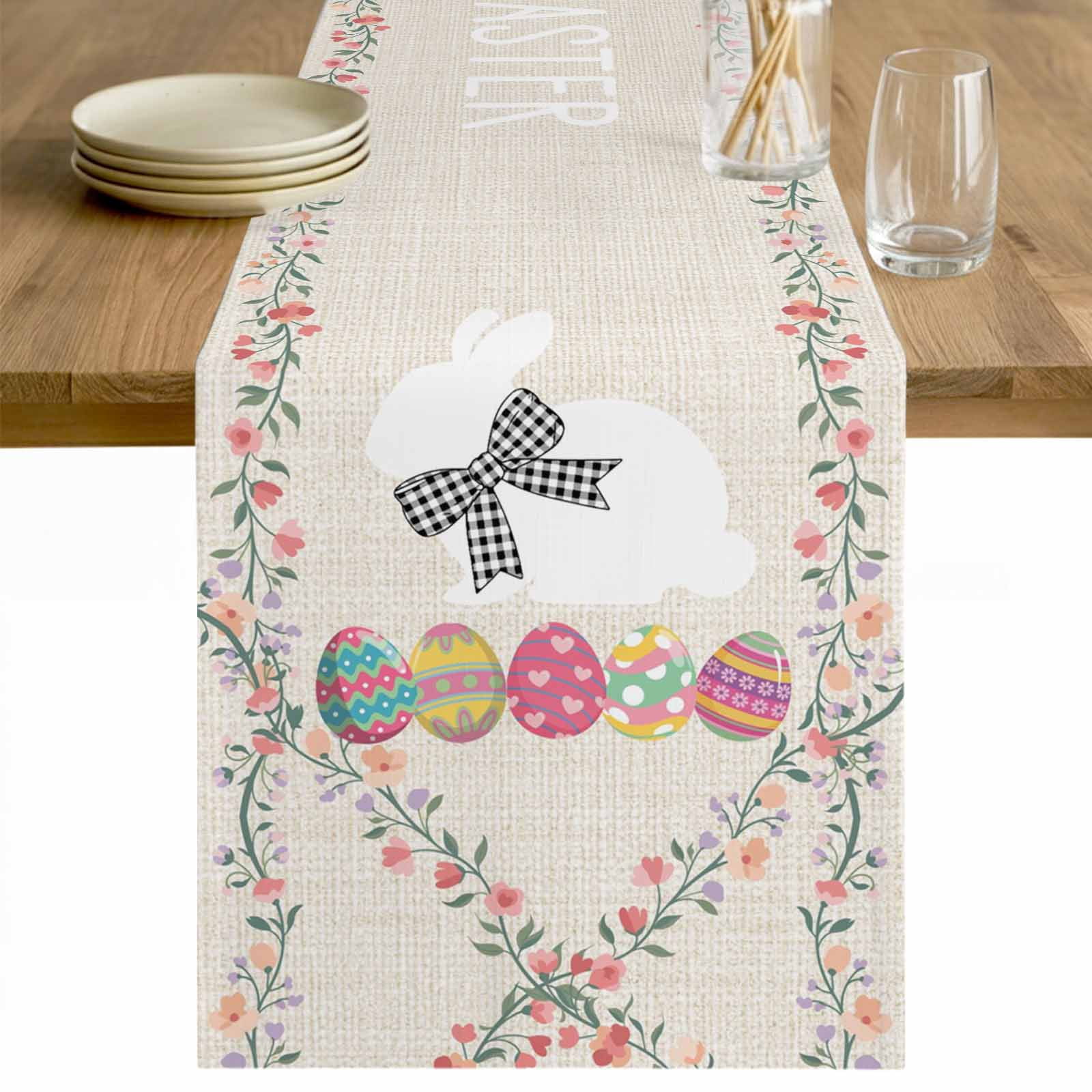 Happy Easter Table Runner 120 Inches Long Farmhouse Dress Scarves, Bow ...