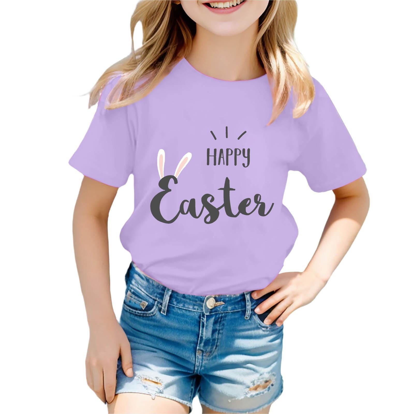 Happy Easter Tops for Girls Eggs Tractor Monster Truck Cute Preppy ...