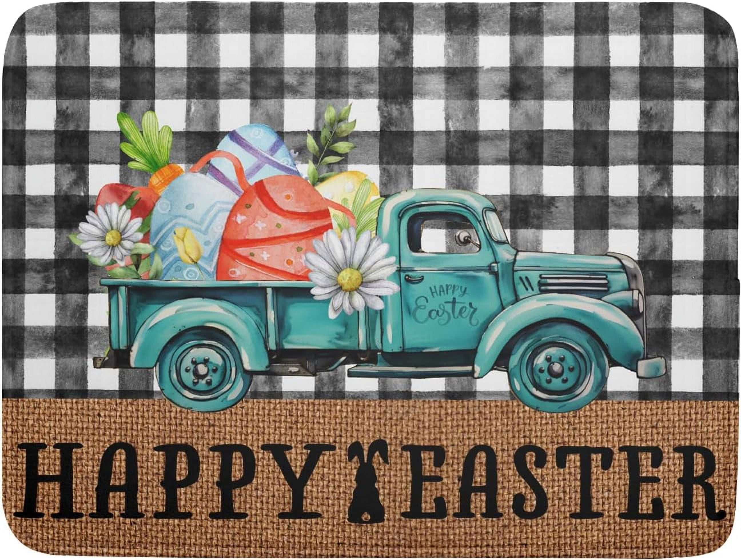 Happy Easter Truck Dish Drying Mats for Kitchen Counter Spring Easter ...