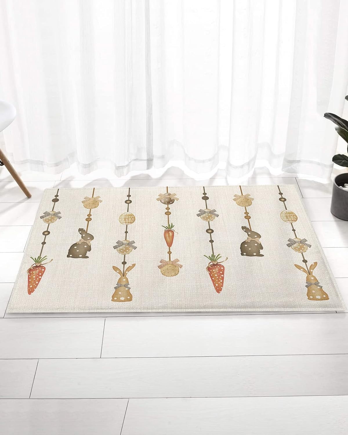 Happy Easter Vintage Bunny Carrots Ultra Soft Bathroom Rug Shag Floor ...