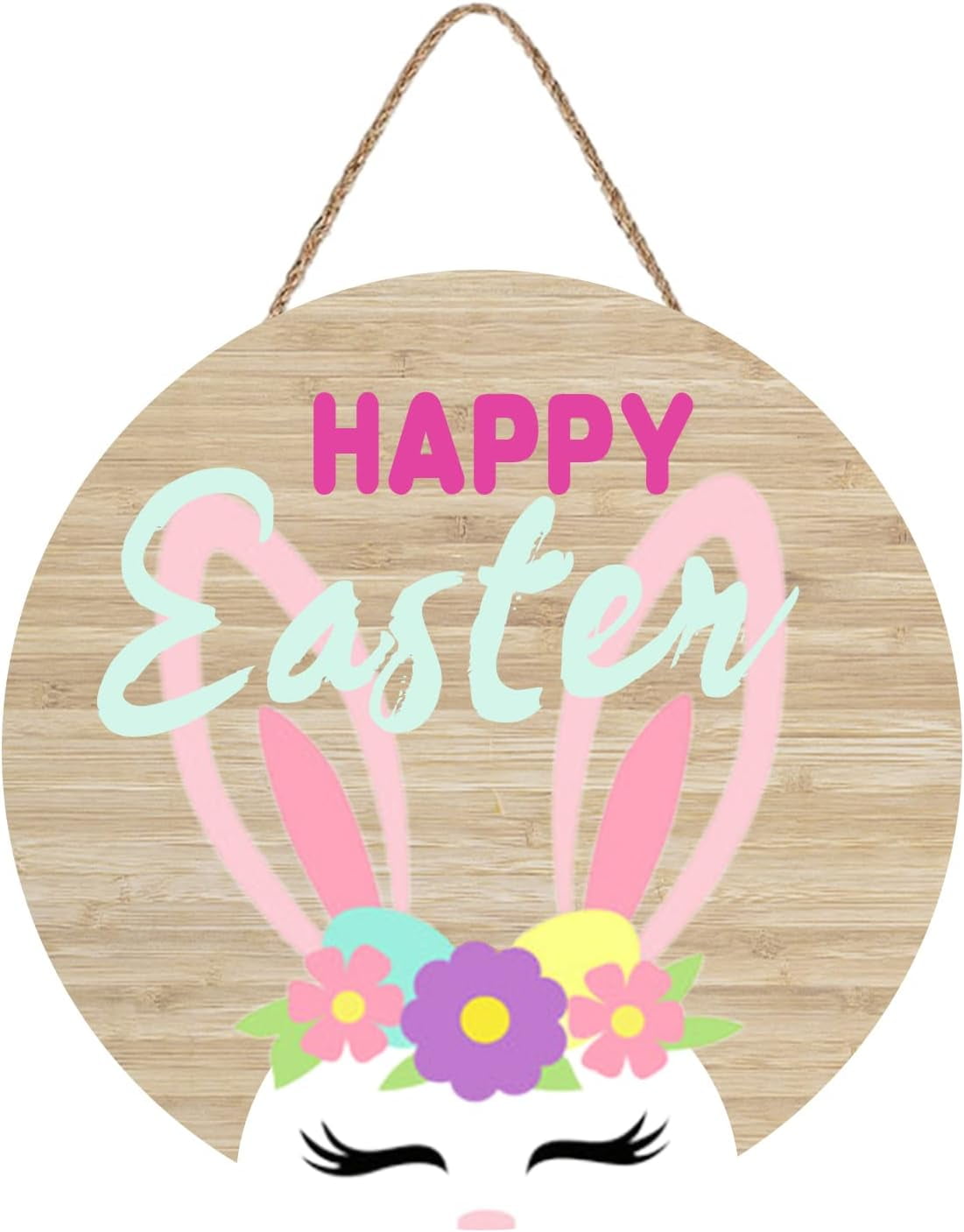 Happy Easter Wooden Hanging Sign Happy Easter Wooden Door Hanger ...