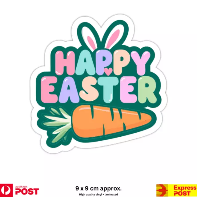 Happy Easterrot Bunny Cute Wind Sticker Phone Decal Water Bottle ...