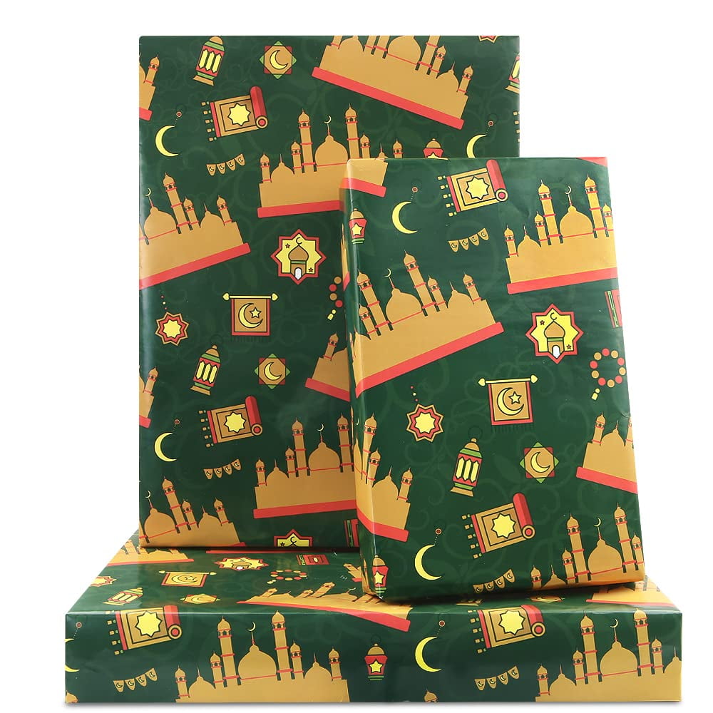 Happy Eid Mubarak FEV6 Green Castle With Stars and Lights, Gift ...