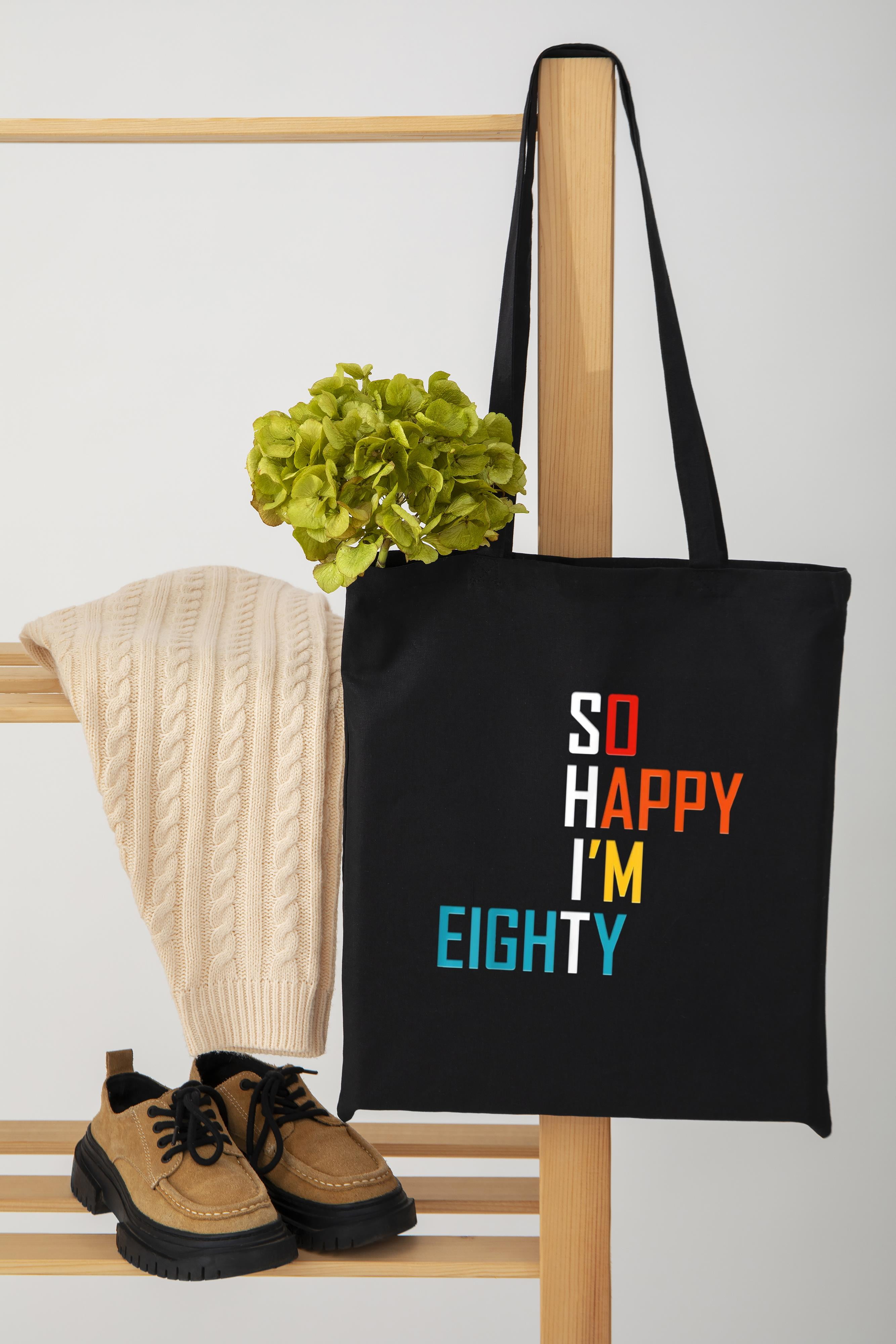Happy Eighty, You Old Fart, Funny, Gag, 80th Birthday, Gift, Turning 80, Humor, Old Tote Bag ...