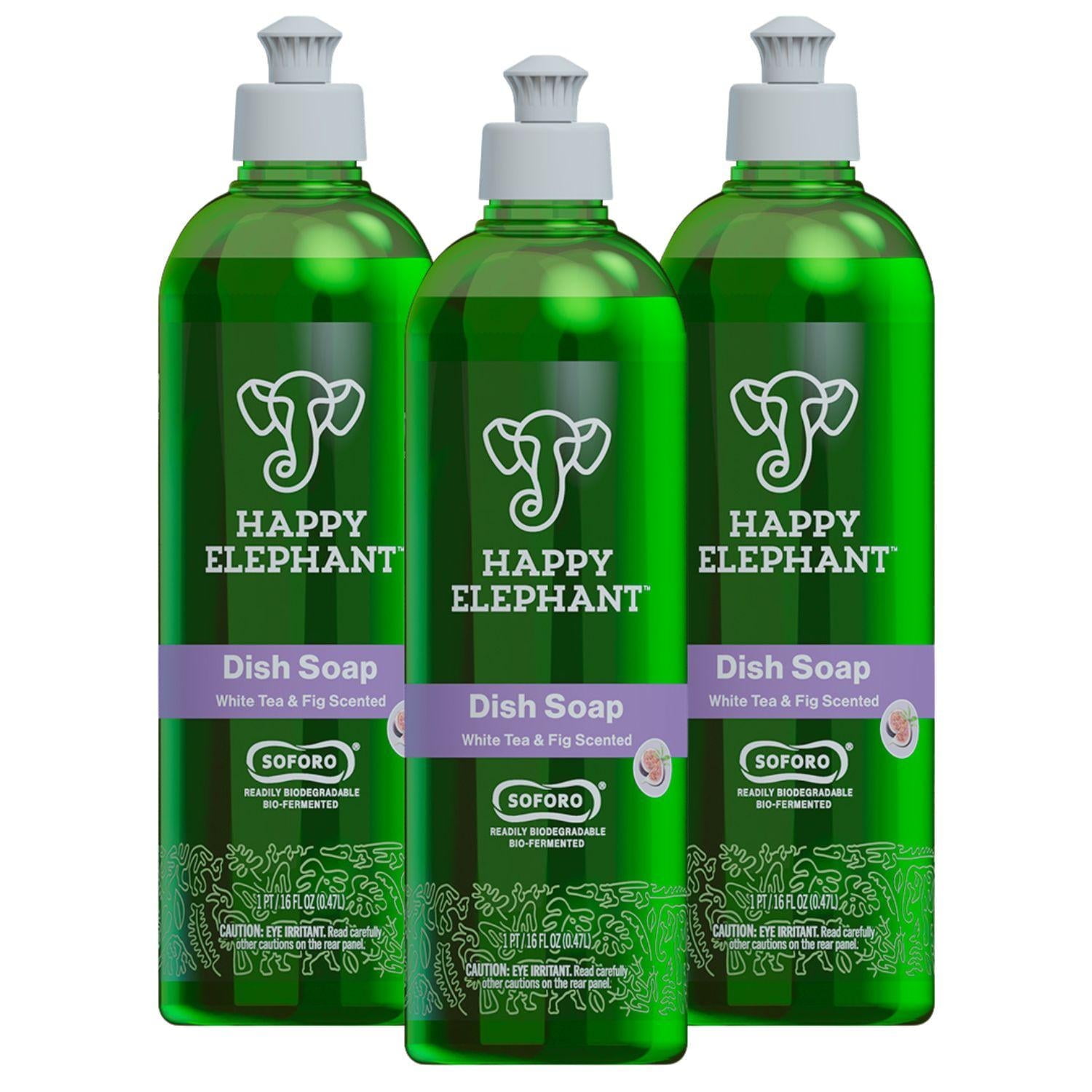 Happy Elephant Dish Soap - Superior Cleaning Power, Liquid Ez Squeeze ...