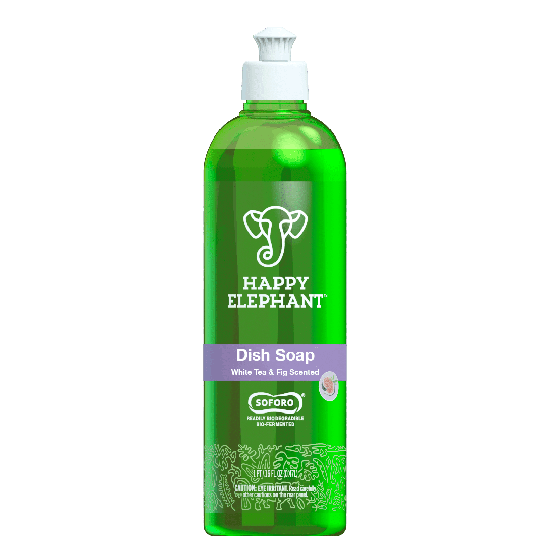 Happy Elephant Dish Soap, Liquid Ez Squeeze Bottle, White Tea and Fig ...