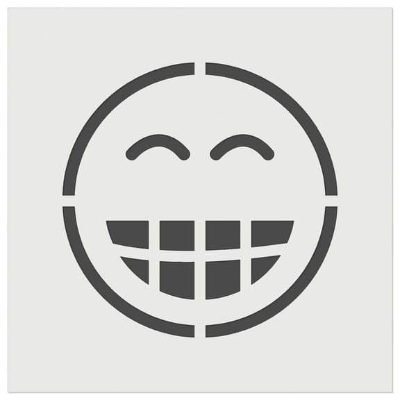 Winking Smiling Face Emoticon DIY Cookie Wall Craft Stencil - 7.0 Inch ...