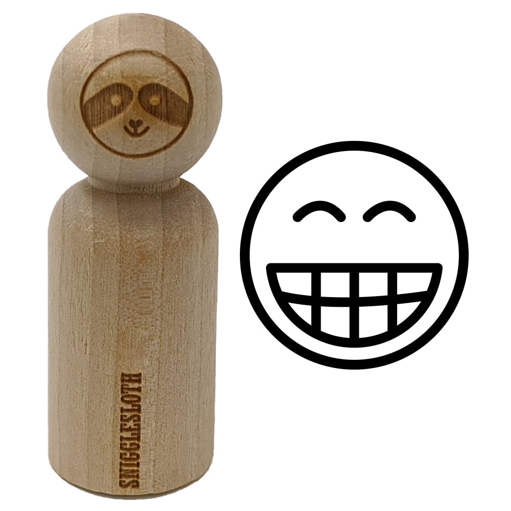 Happy Face Big Smile Teeth Grin Emoticon Rubber Stamp for Scrapbooking ...