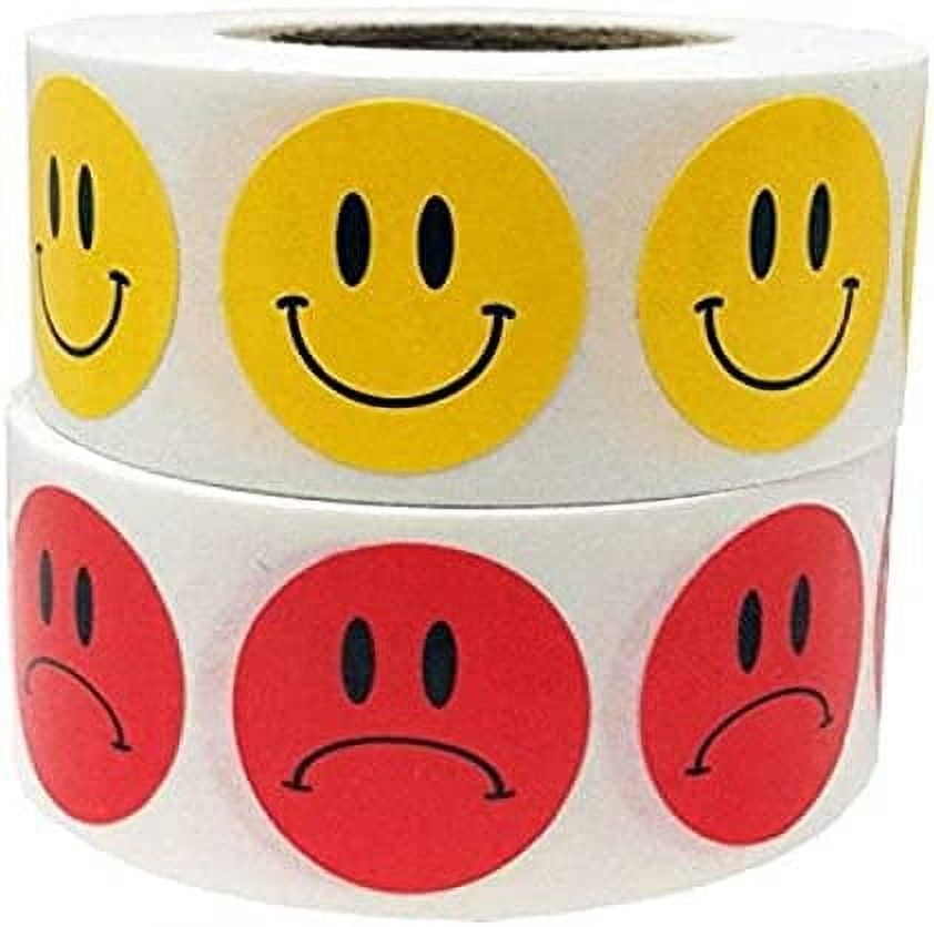 Happy Face Frowny Face Stickers Yellow Happy Red Sad Labels for ...