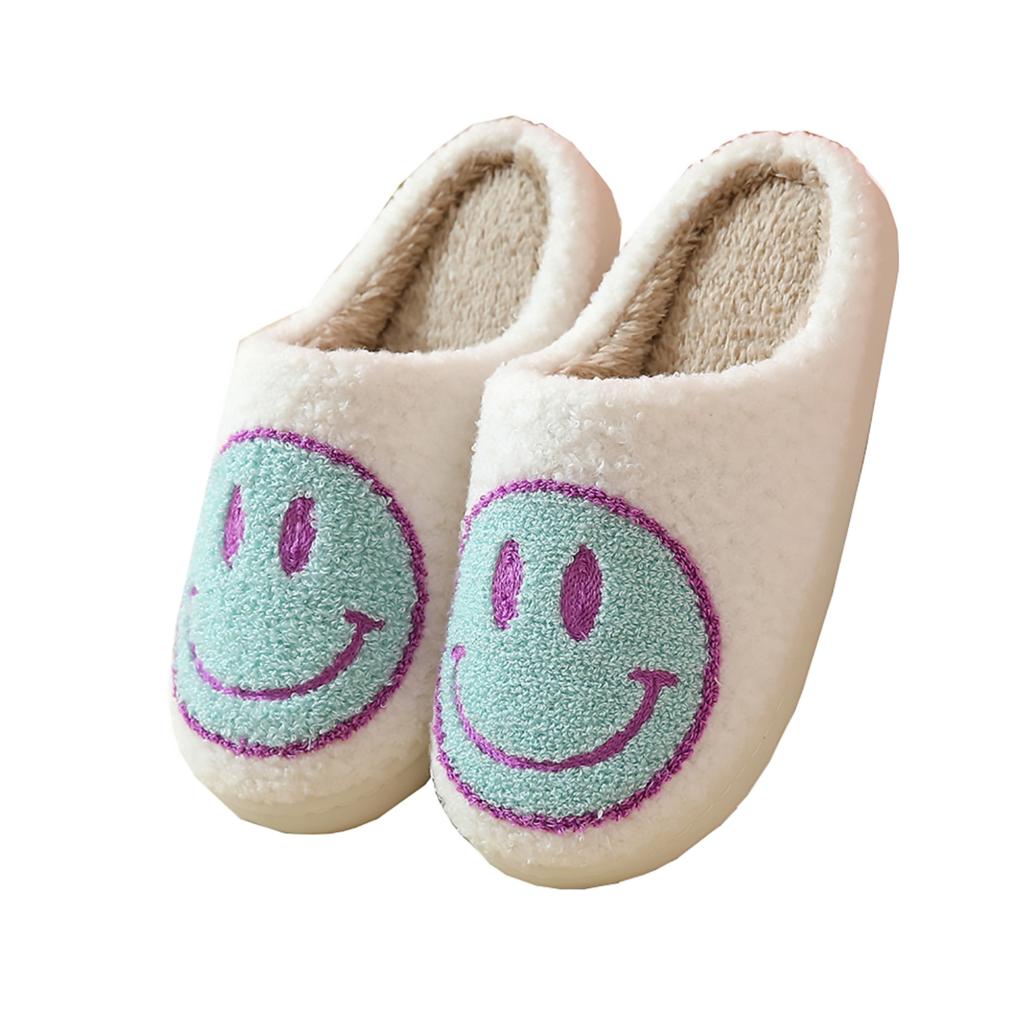 Happy Face Slippers Keep Warm Couples Slides Home Slippers Gift 41-42 ...