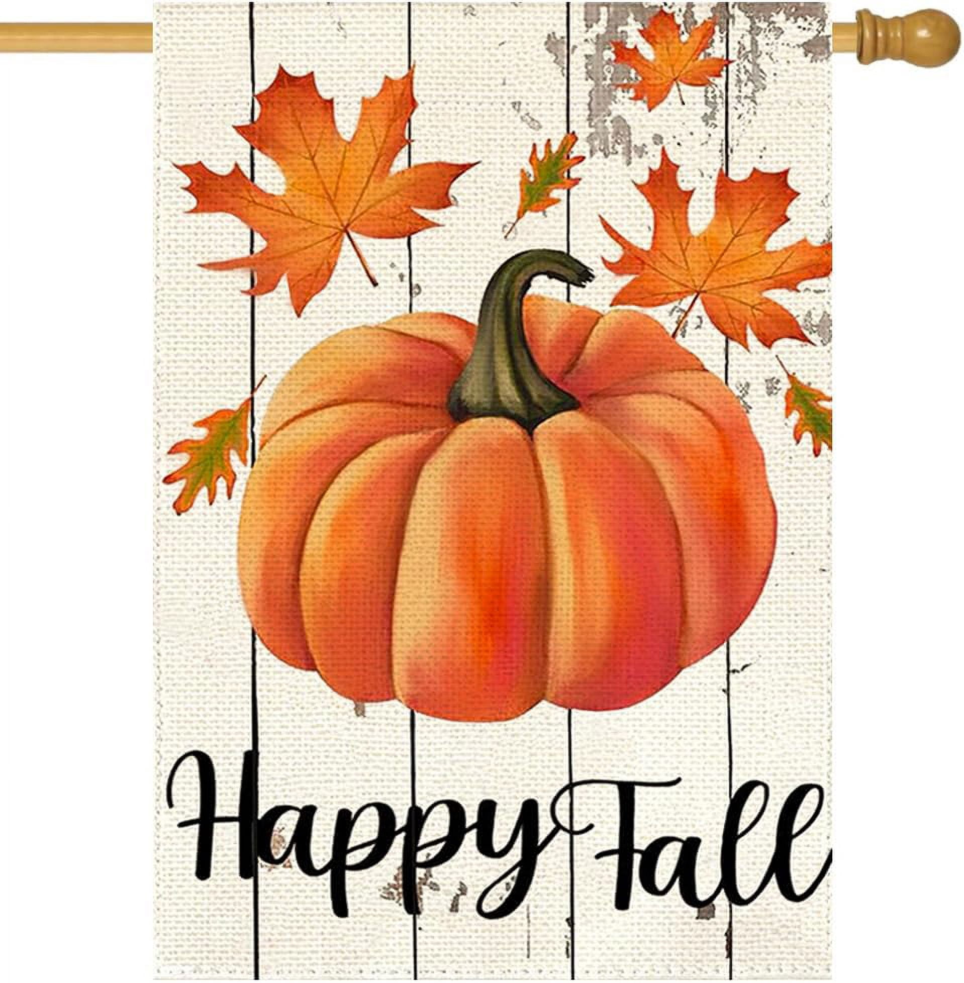 Happy Fall 28x40 Double Sided for Outside, Thanksgiving Pumpkin Autumn ...