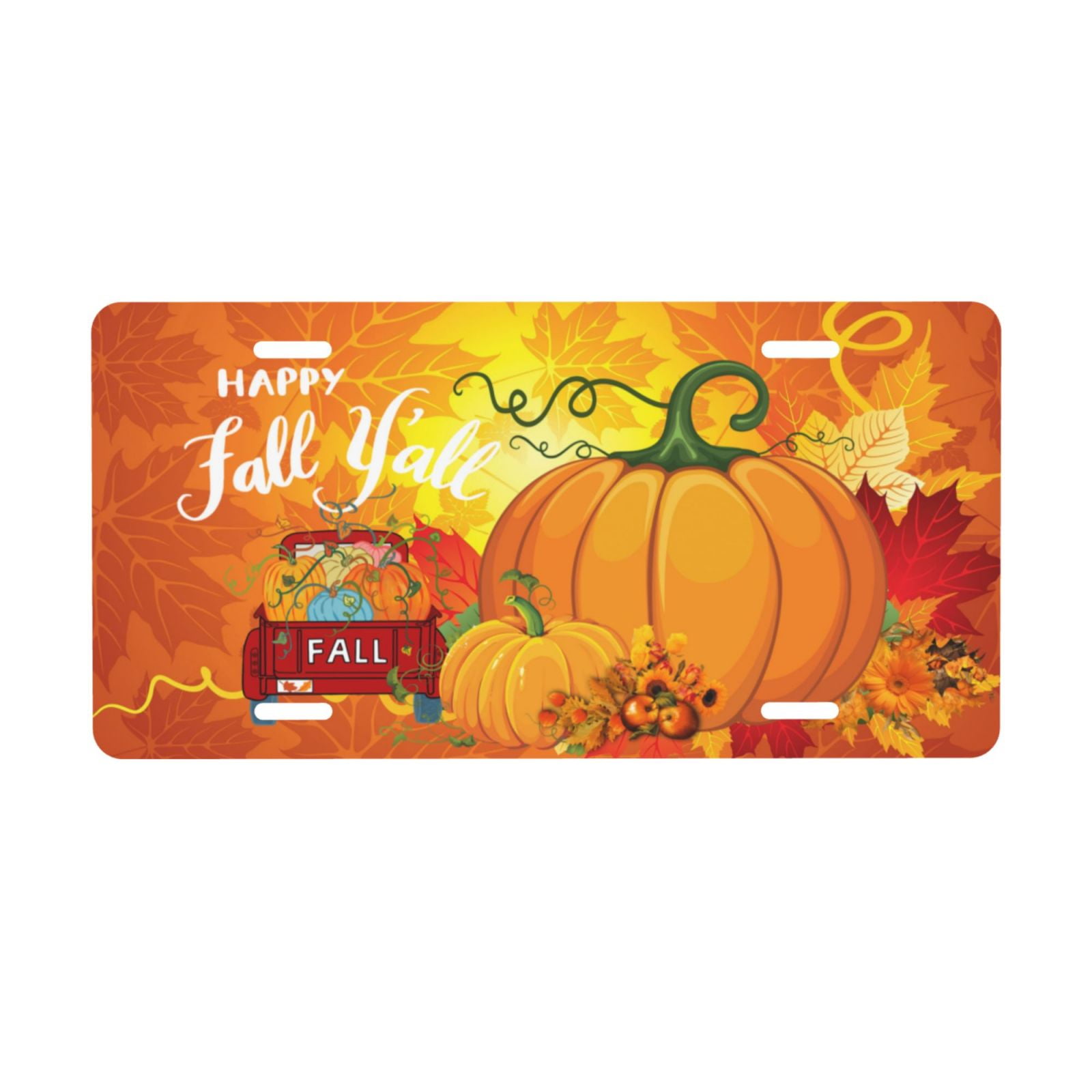 Happy Fall Autumn Pumpkin License Plate Front Metal Car Plate 6×12 Inch ...