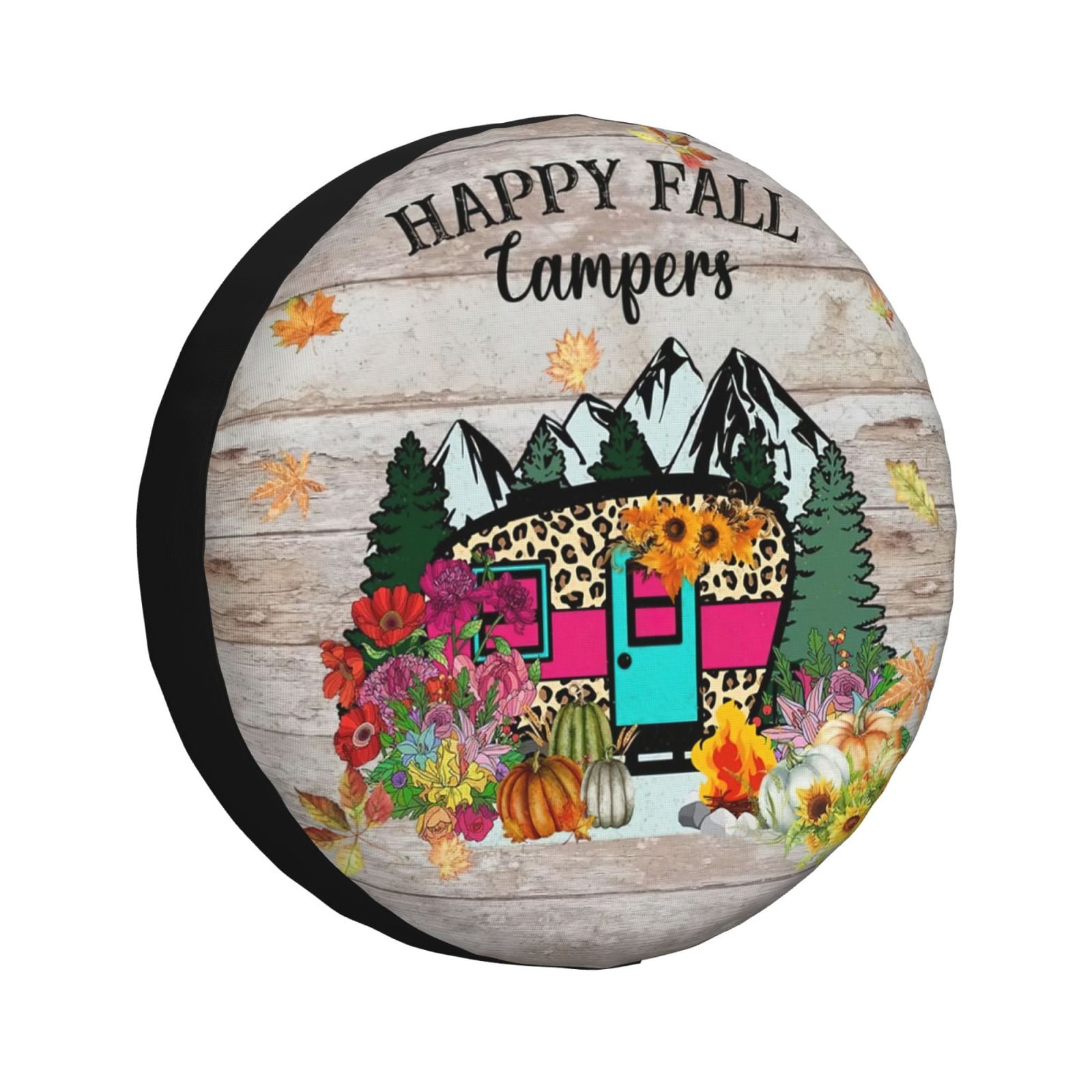 Happy Fall Campers Tire Cover 17" Wheel Protectors Tyre Covers ...