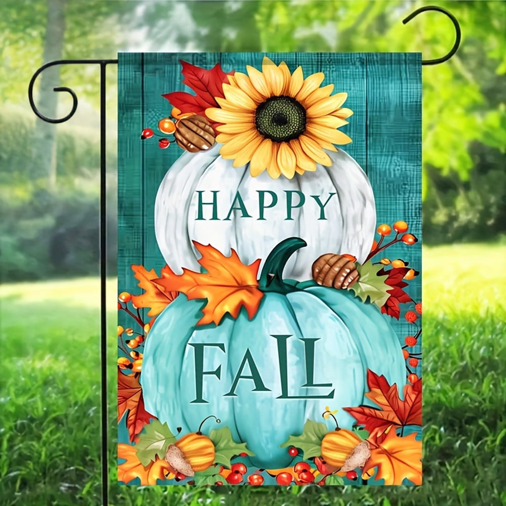 Happy Fall Garden Flags for Outside 12x18 Double Sided,Fall Pumpkin ...