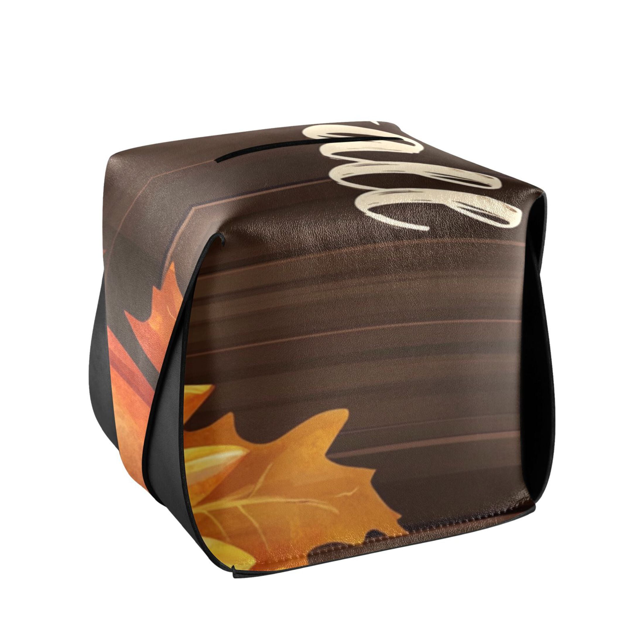 Happy Fall Pumpkins and Sunflowers Tissue Box Cover Leather Square ...