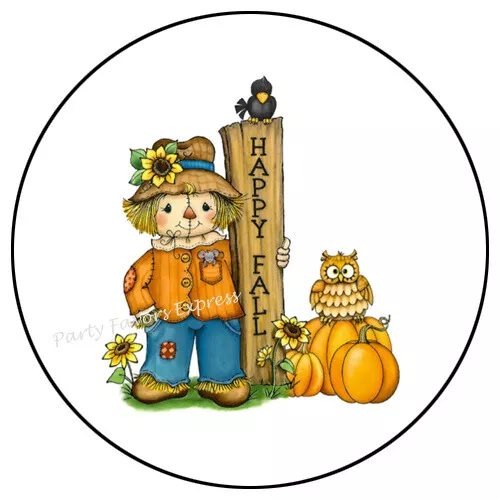 Happy Fall Scarecrow Sticker Party Favors Sticker Envelope Seals Labels ...