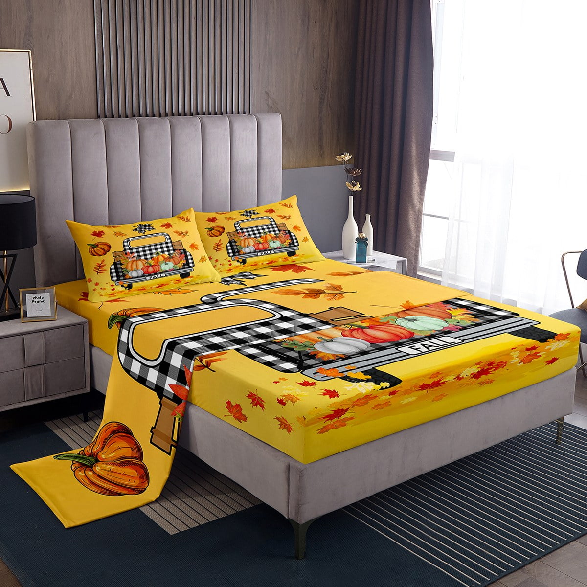 Happy Fall Sheet Set Thanksgiving Harvest Sheets Full Size for Kids ...