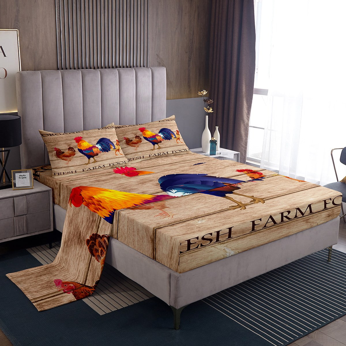 Happy Fall Sheet Set Cockerels Hens Sheets, Kids Youth Thanksgiving ...