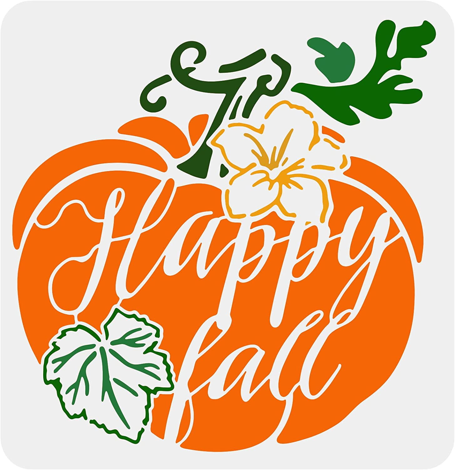 Happy Fall Stencil 11.8x11.8inch Happy Fall Pumpkin Sign Stencils Plastic Fall Pumpkin Stencil ...