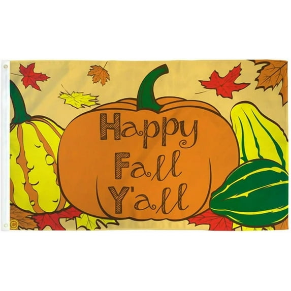 Happy Fall Y'All Flag 3X5Ft Happy Fall Autumn Decor Cute Holiday Flag ...