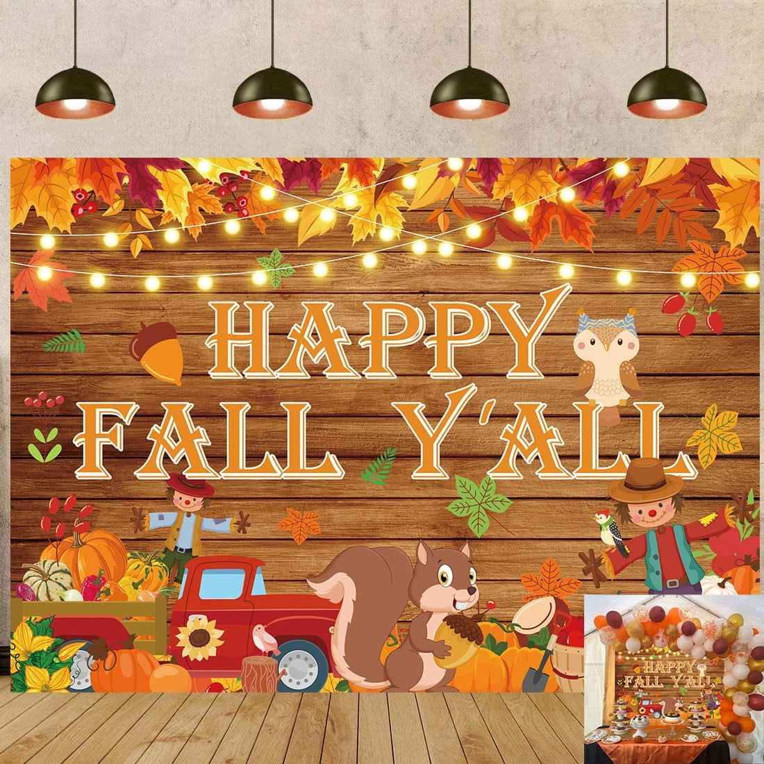Happy Fall Y'all Banner Backdrop Fall Festival Decorations Banner ...