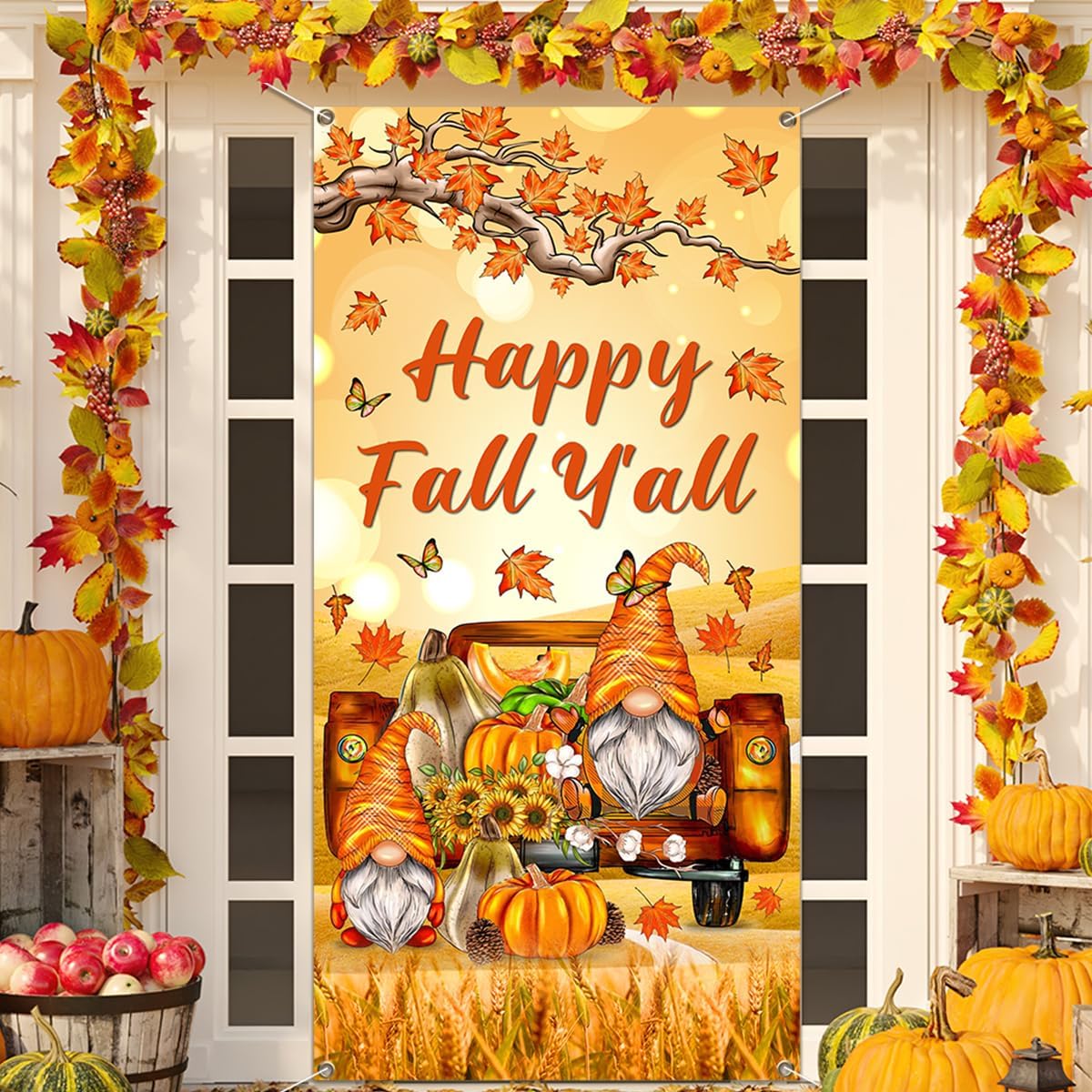 Happy Fall Y''all Harvest Party Supplies - Thanksgiving & Fall Door ...