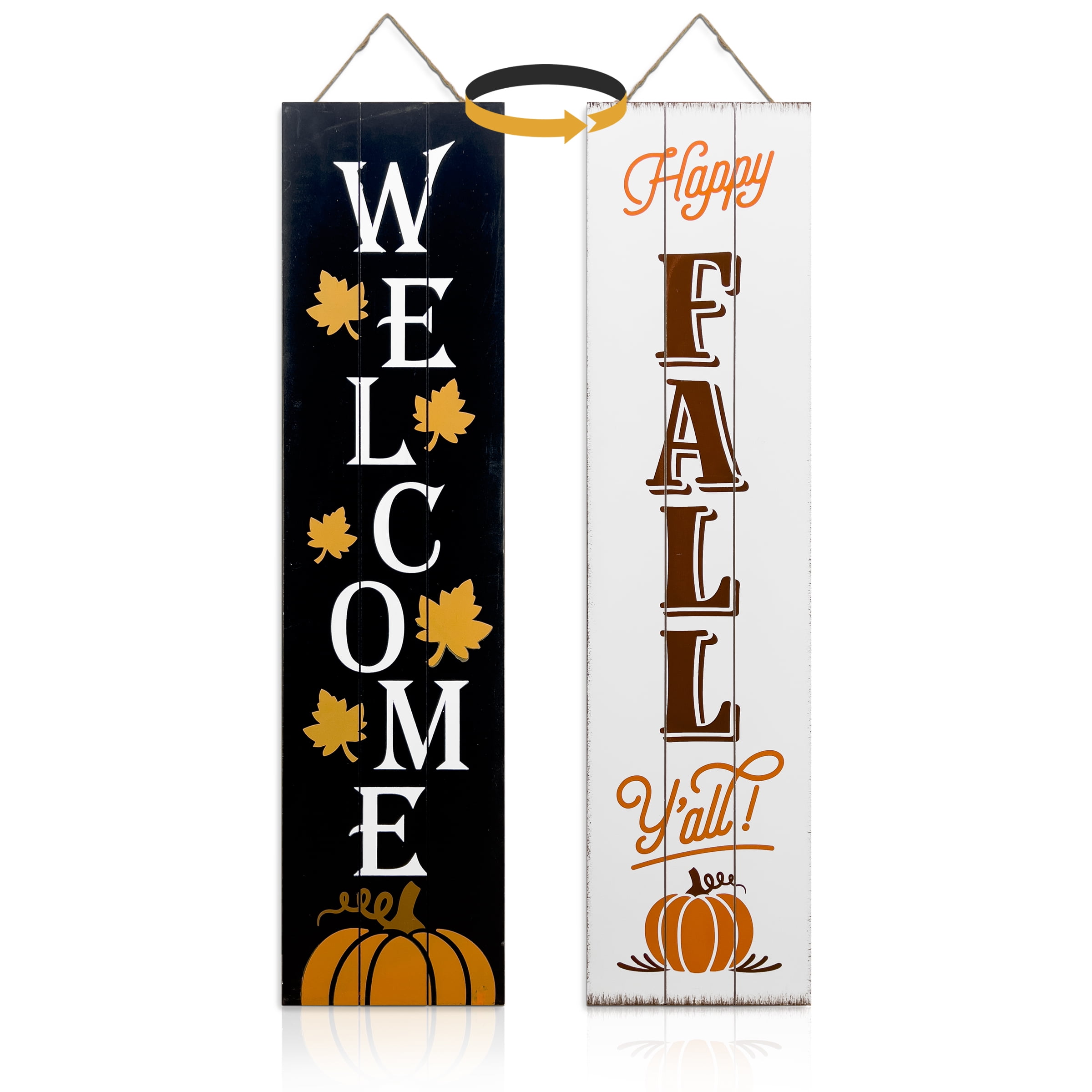 Happy Fall Ya'll / Welcome Porch Sign - Reversible - Walmart.com