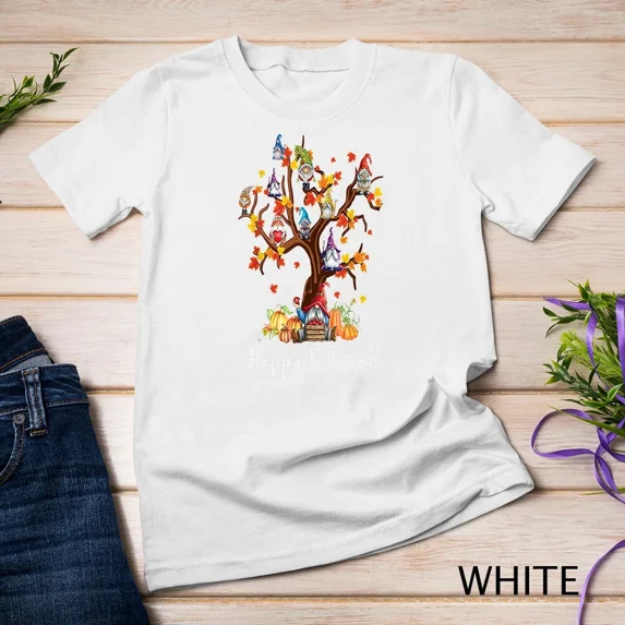Happy Fall Yall Gnomes Pumpkin Autumn Tree Thanksgiving Art Unisex T ...