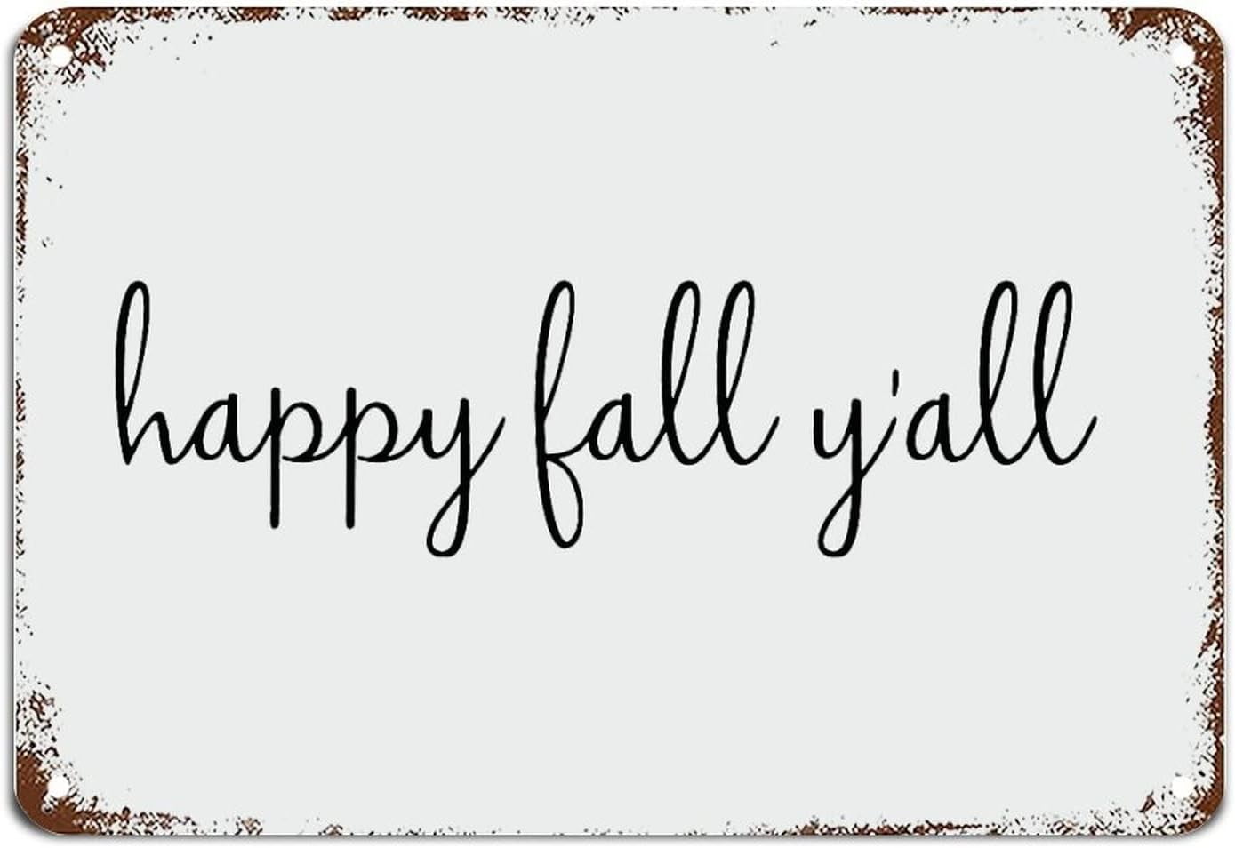 Happy Fall Yall Sign Autumn Wall Decor Fall Wall Sign Metal Sign Plaque ...
