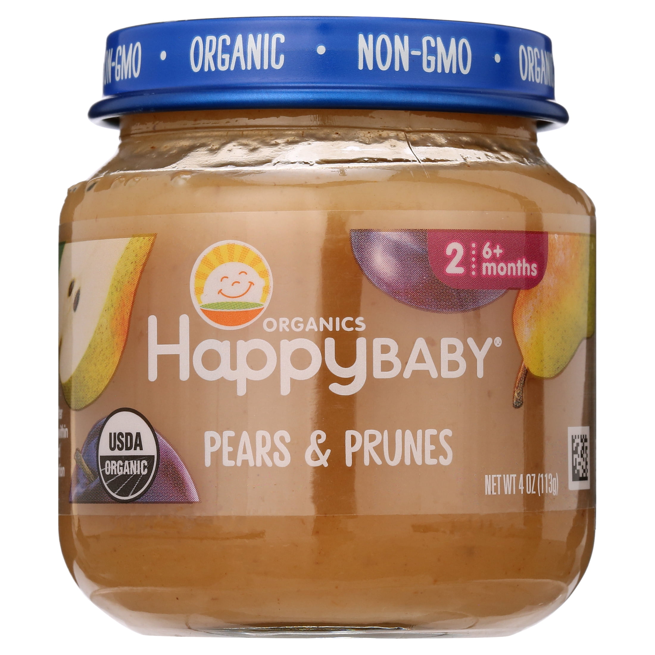 Happy Family Organics Happy Baby, 6+ Months, Pears & Prunes, 4 oz (113 ...